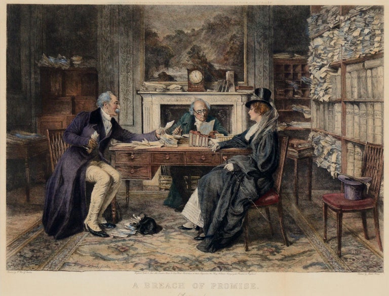 James Dobie - A Breach of Promise - Hand Colored Etching on Paper 1900 ...