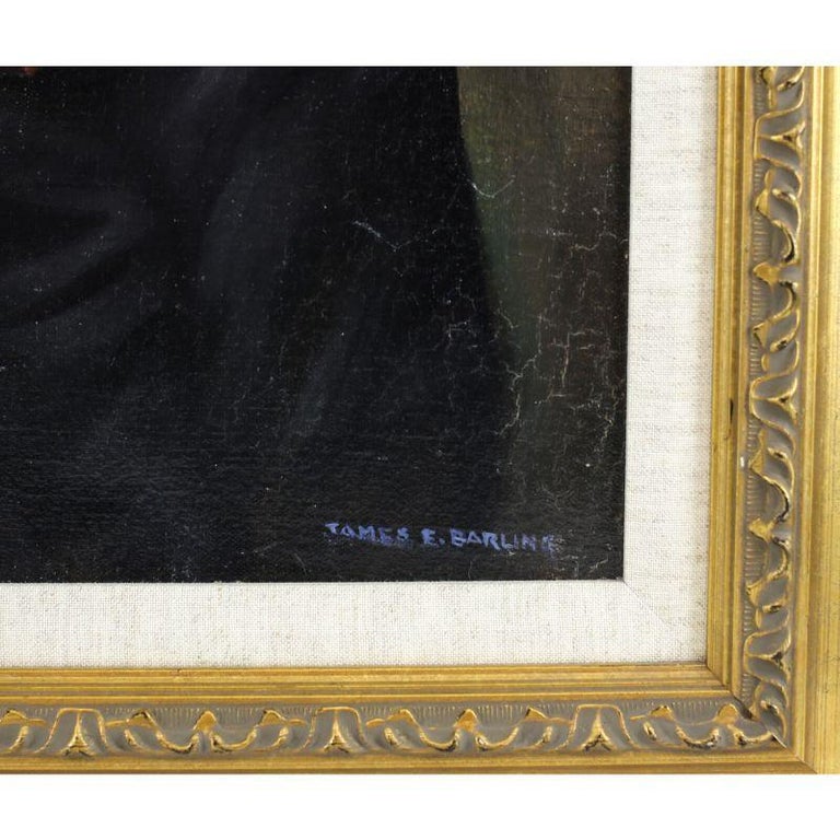 James E Barling Oil on canvas portrait of Abraham Lincoln and Son For ...