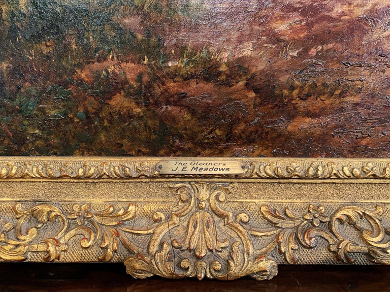 James Edwin Meadows - 19th Century English Oil Painting "The Gleaners ...