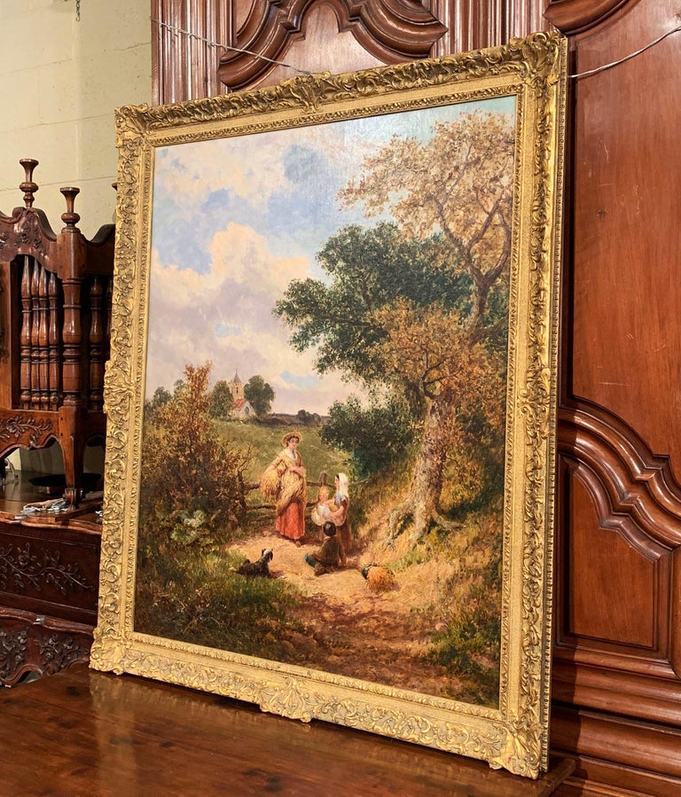 James Edwin Meadows - 19th Century English Oil Painting "The Gleaners ...