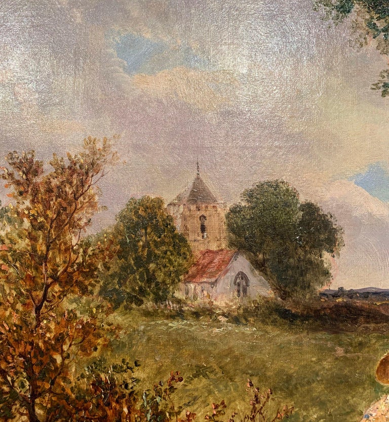 James Edwin Meadows - 19th Century English Oil Painting "The Gleaners ...