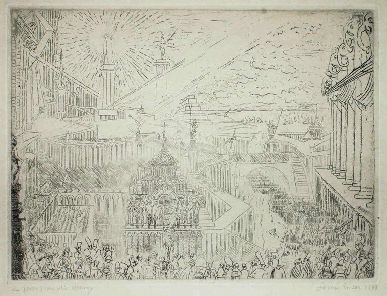 James Ensor - Capture of a strange town - Original Etching by James ...