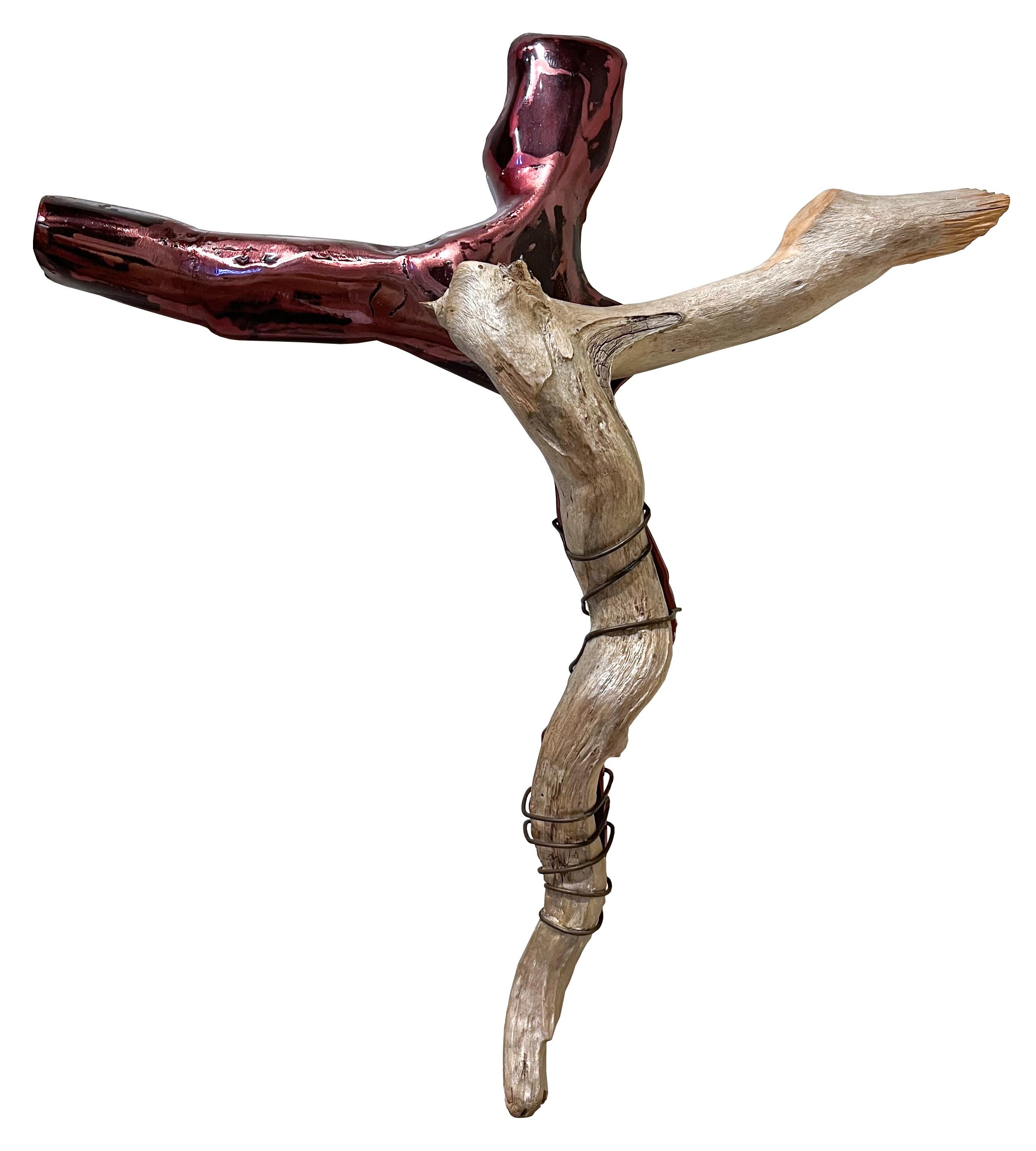 James Ferrari - Cross Wall Sculpture Made From Steel and Wood For Sale ...