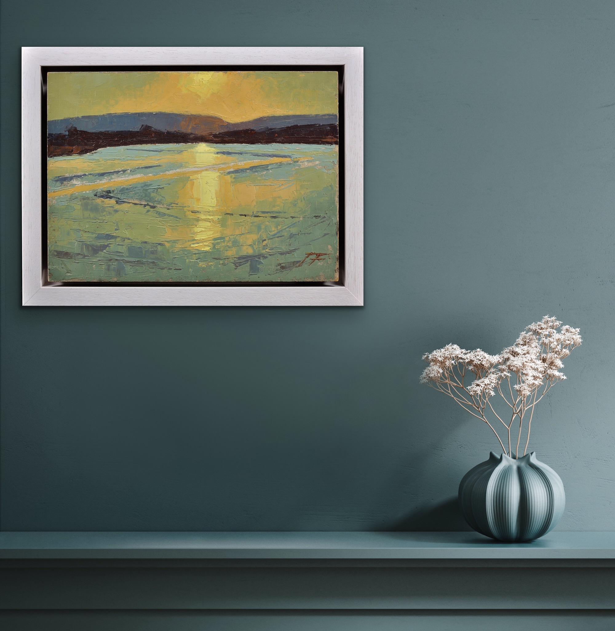 James Fry - Falling Tide, Poole Harbor Landscape, Purbeck Hills Beyond ...