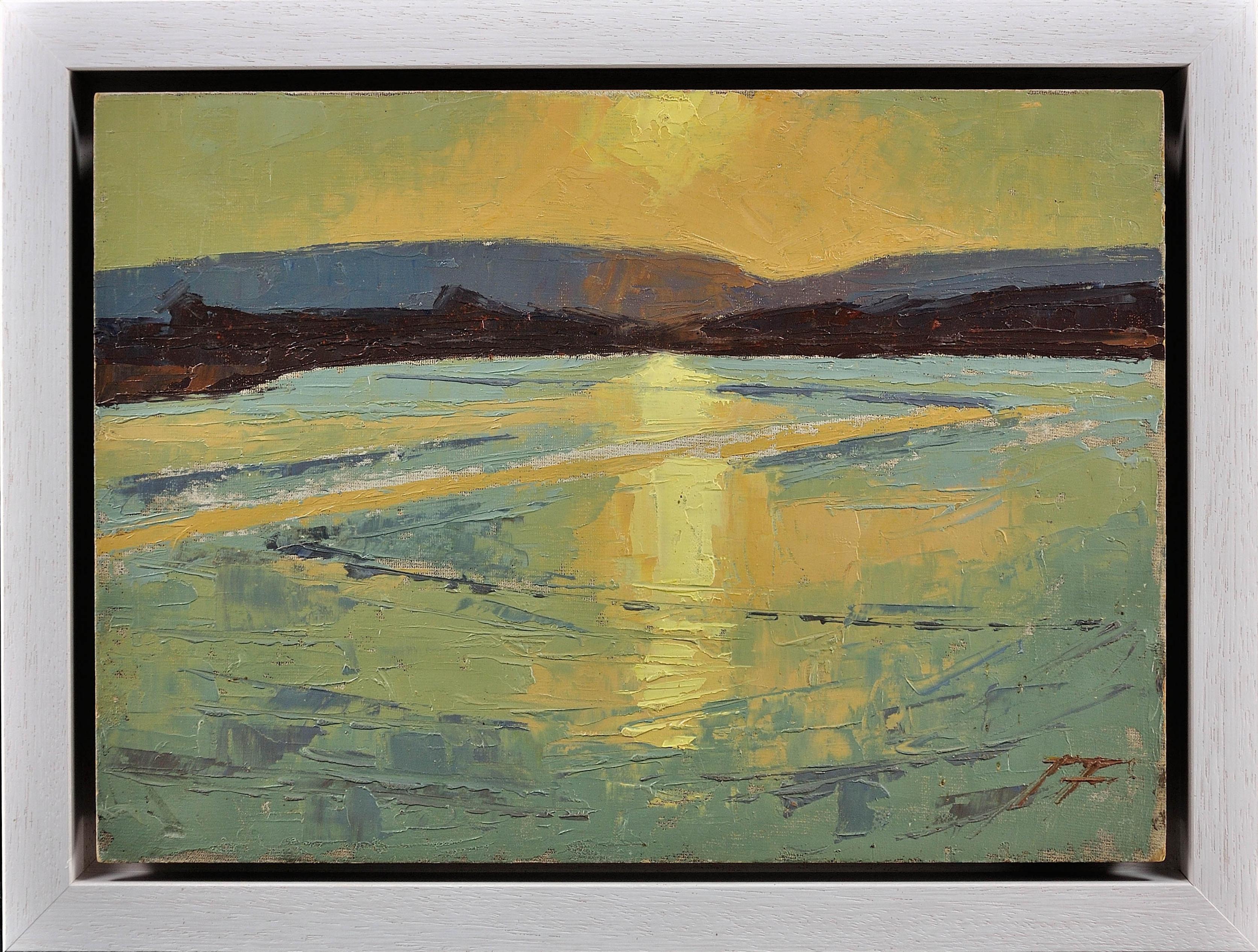James Fry - Falling Tide, Poole Harbor Landscape, Purbeck Hills Beyond ...