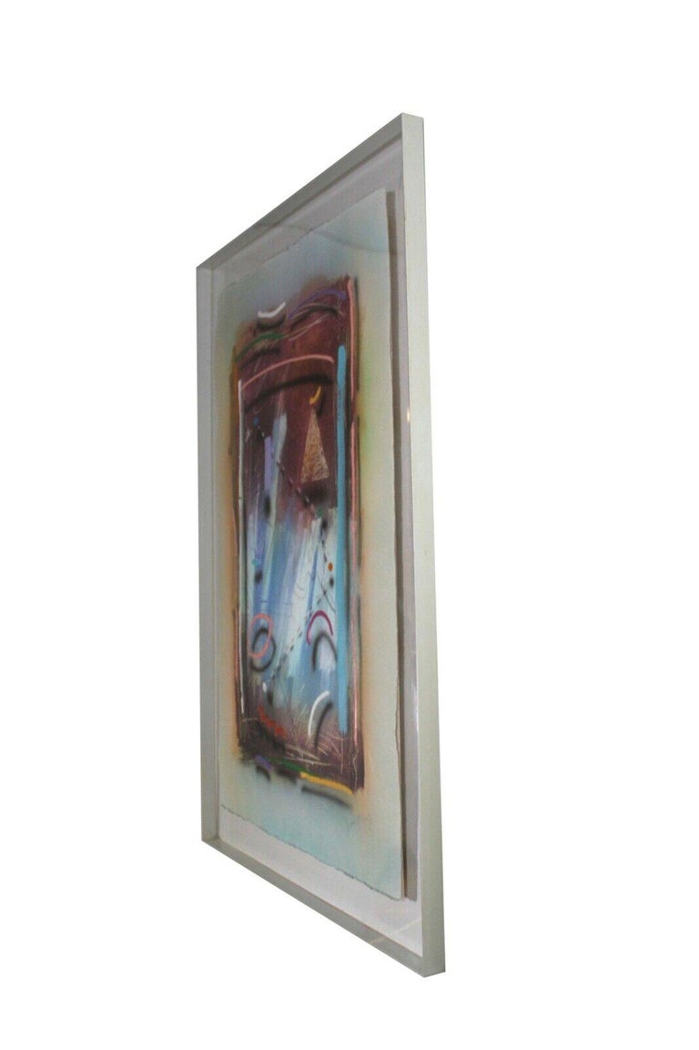 James Groody Neon Talks Abstract Acrylic Mixed Media Painting on Paper ...