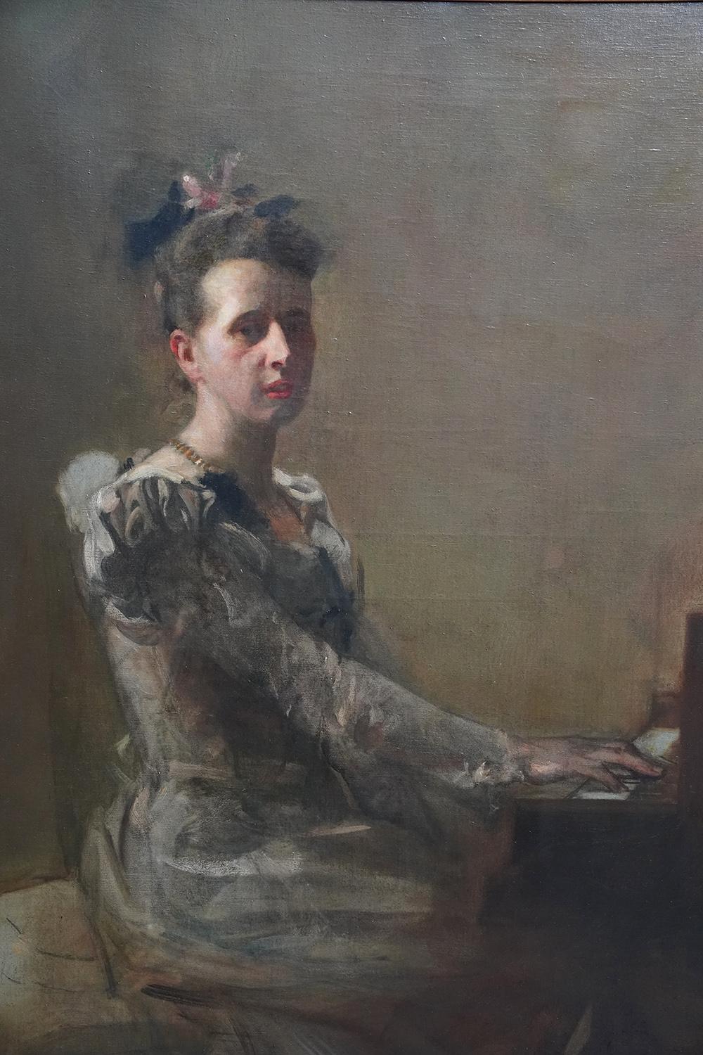 James Guthrie - Portrait of Isabella Gardiner at Piano - Scottish 19th ...