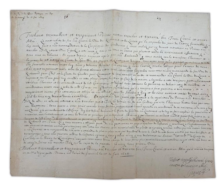 James I Signed Personal Letter to Louis XIII For Sale at 1stDibs