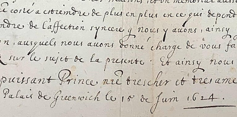 James I Signed Personal Letter to Louis XIII For Sale at 1stDibs