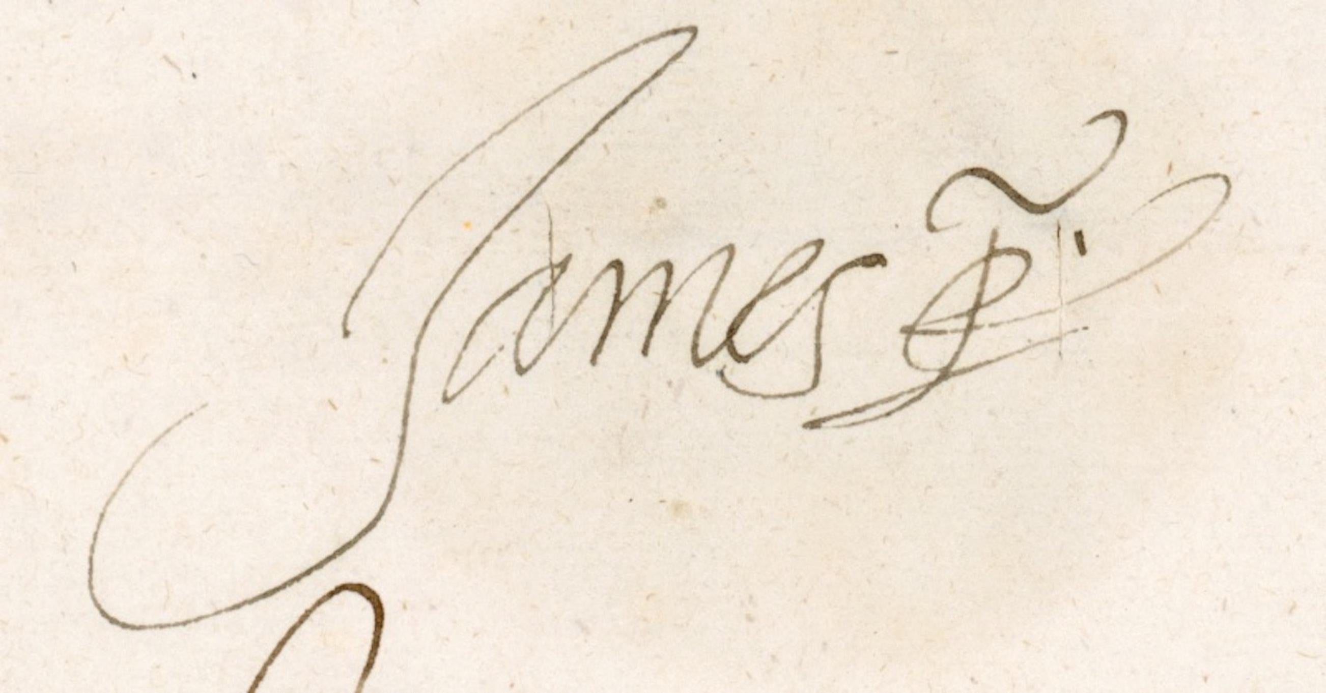 James I Signed Royal Document at 1stDibs