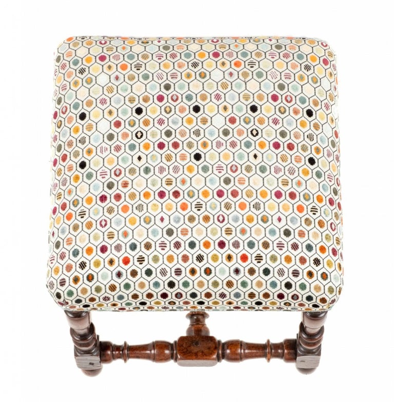 James I Stool Mahogany Seat, 1880 For Sale at 1stDibs