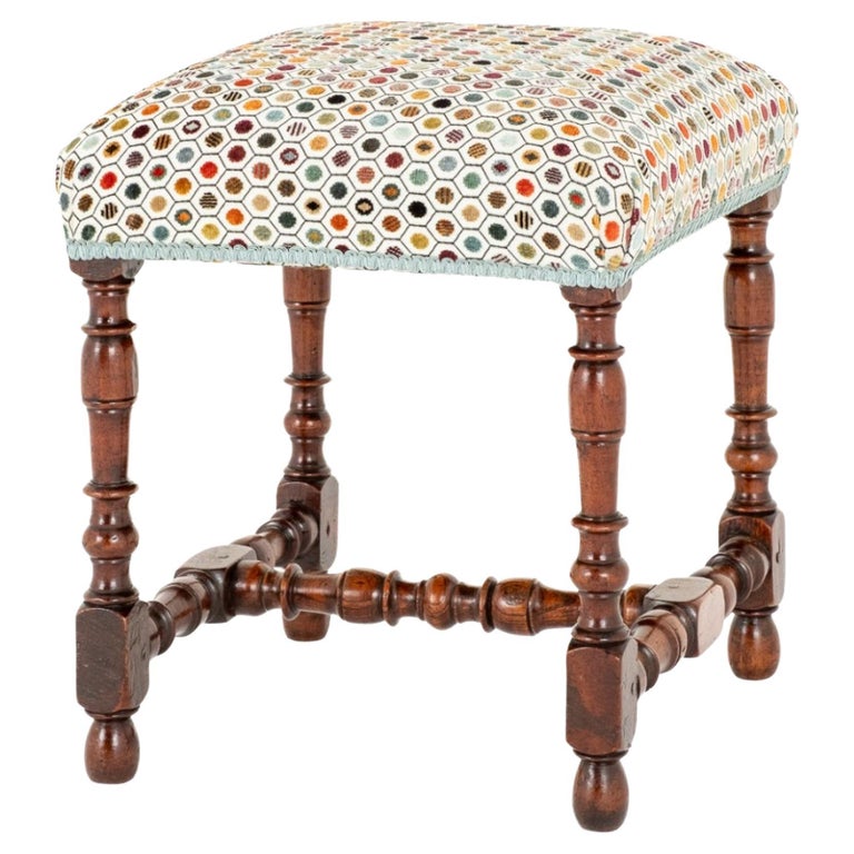 James I Stool Mahogany Seat, 1880 For Sale at 1stDibs