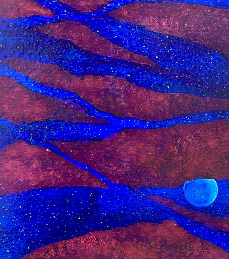 James Isherwood - Leave By Night, neon landscape painting ...