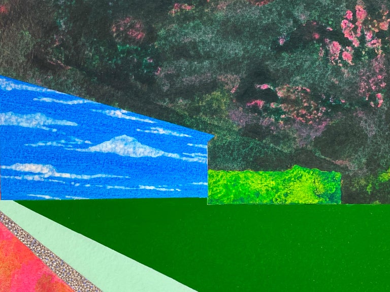 James Isherwood - Suburban Aurora, abstract landscape painting, bright ...