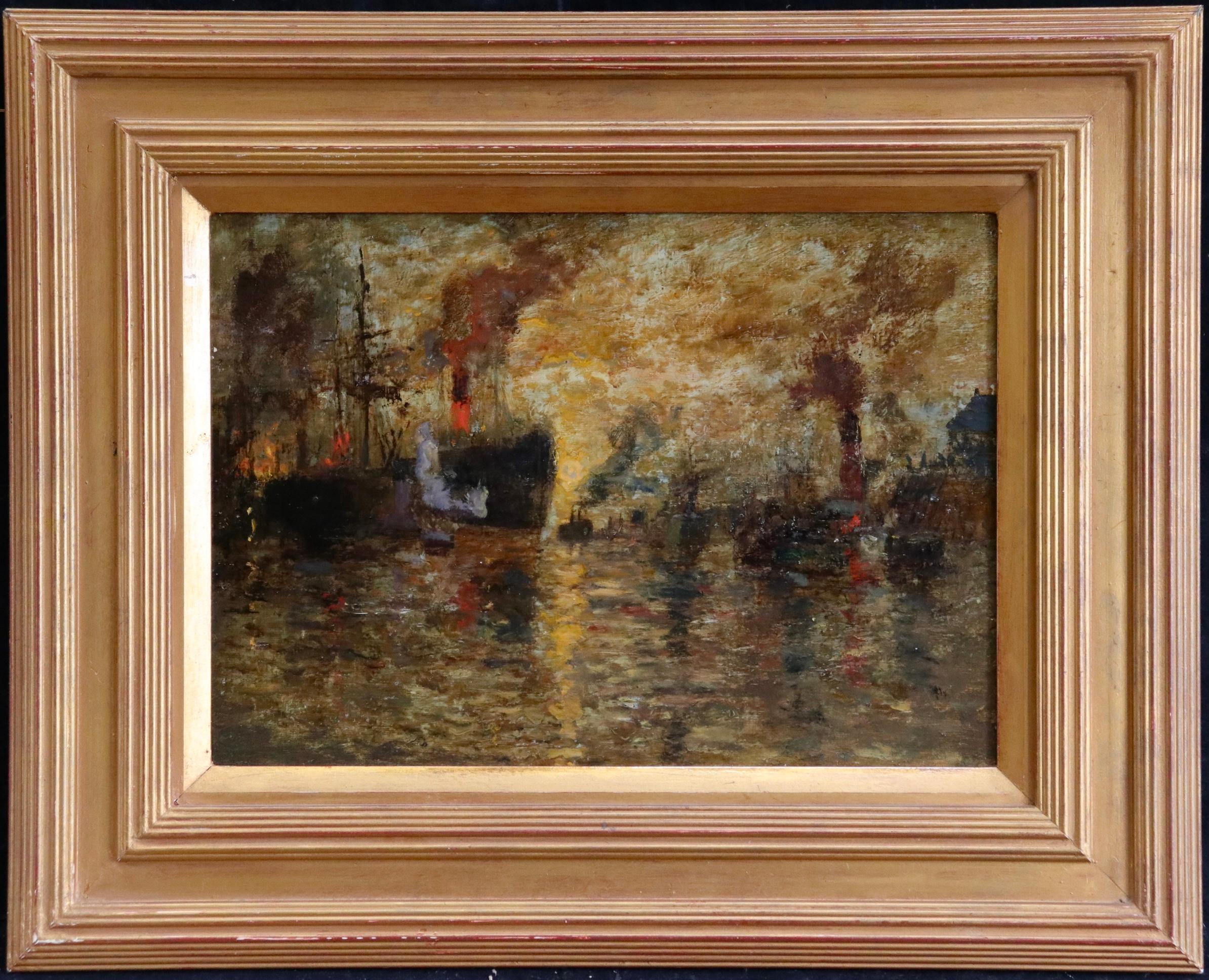 James Kay - Steamers on the Clyde - Impressionist Oil, Boats on ...