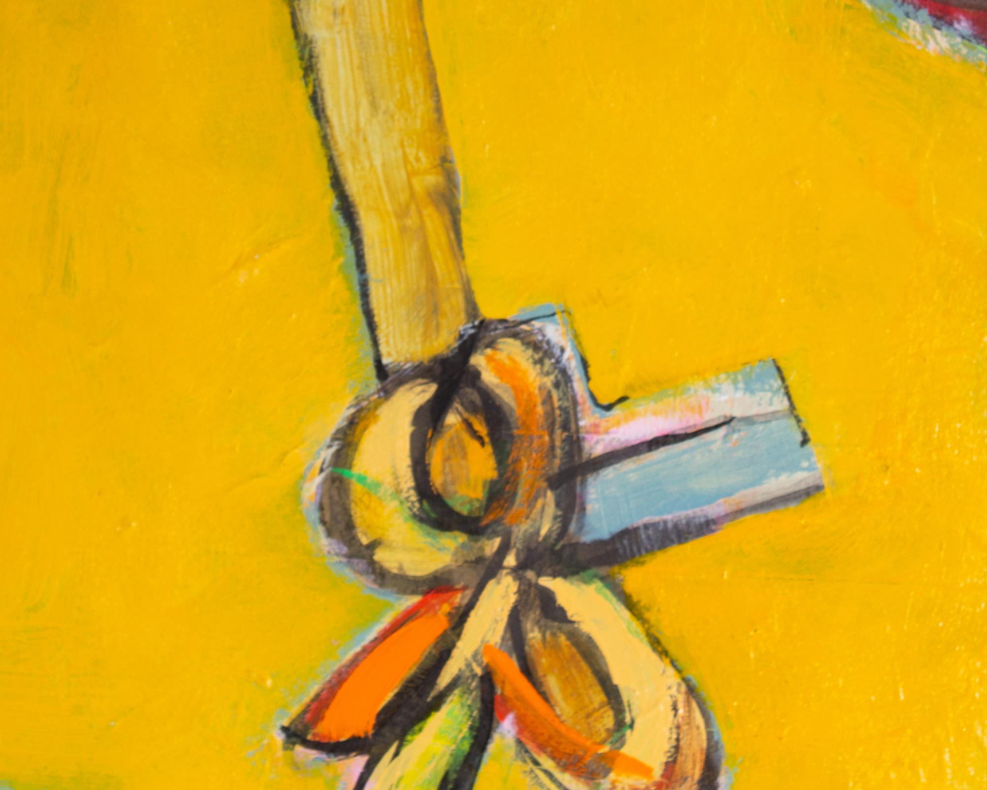James L. Bruch Signed 2013 Abstract Acrylic on Paper Painting For Sale ...
