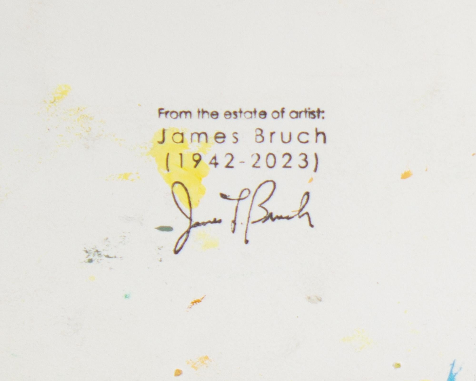 James L. Bruch Signed 2013 Abstract Acrylic on Paper Painting For Sale ...