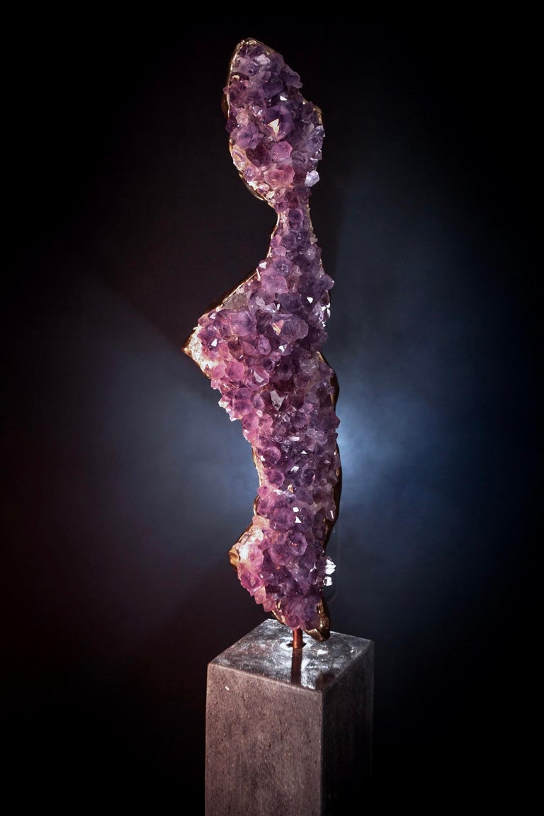 James Lomax - LIMINAL STATE Amethyst crystals, bronze sculpture For ...