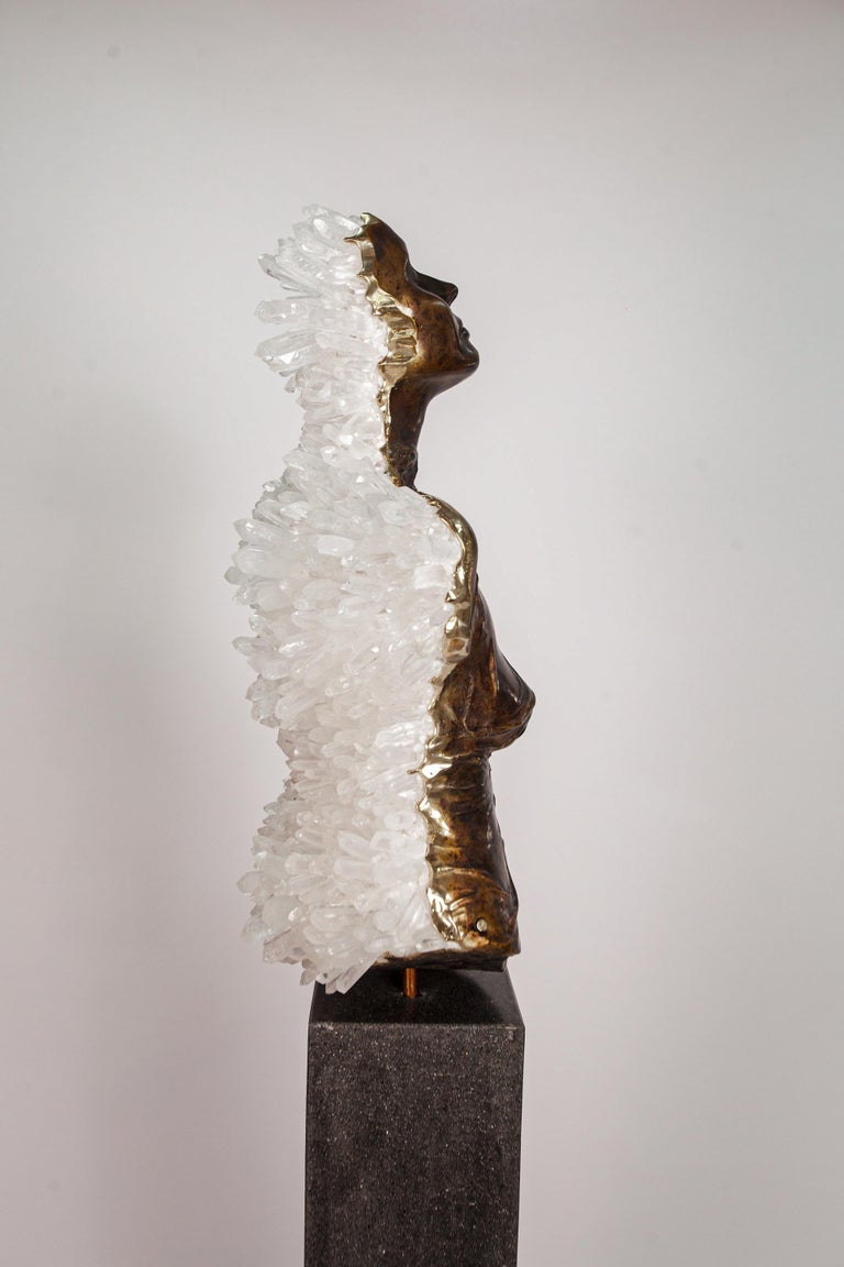 James Lomax - LIMINAL STATE Clear quartz crystals, bronze sculpture For ...