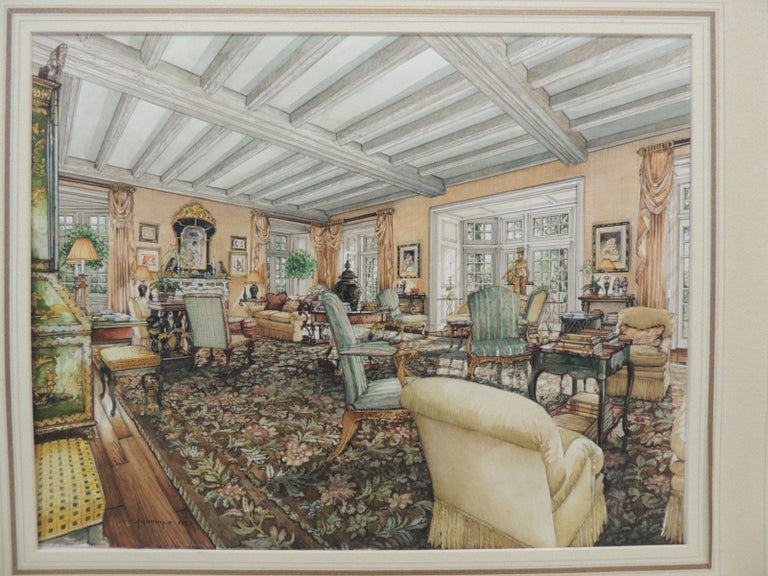 James M. "Jimmy" Steinmeyer Large Watercolor Illustration on Paper For ...