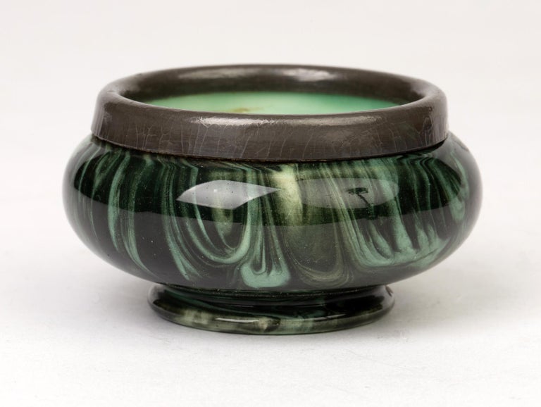 James MacIntyre English Marble Glazed Pewter Mounted Majolica Salt ...