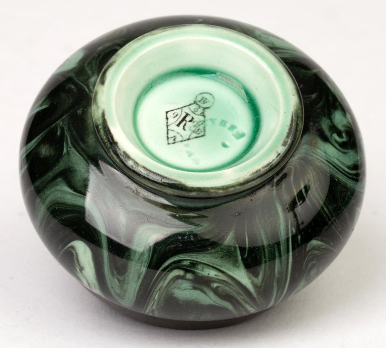 James MacIntyre English Marble Glazed Pewter Mounted Majolica Salt ...
