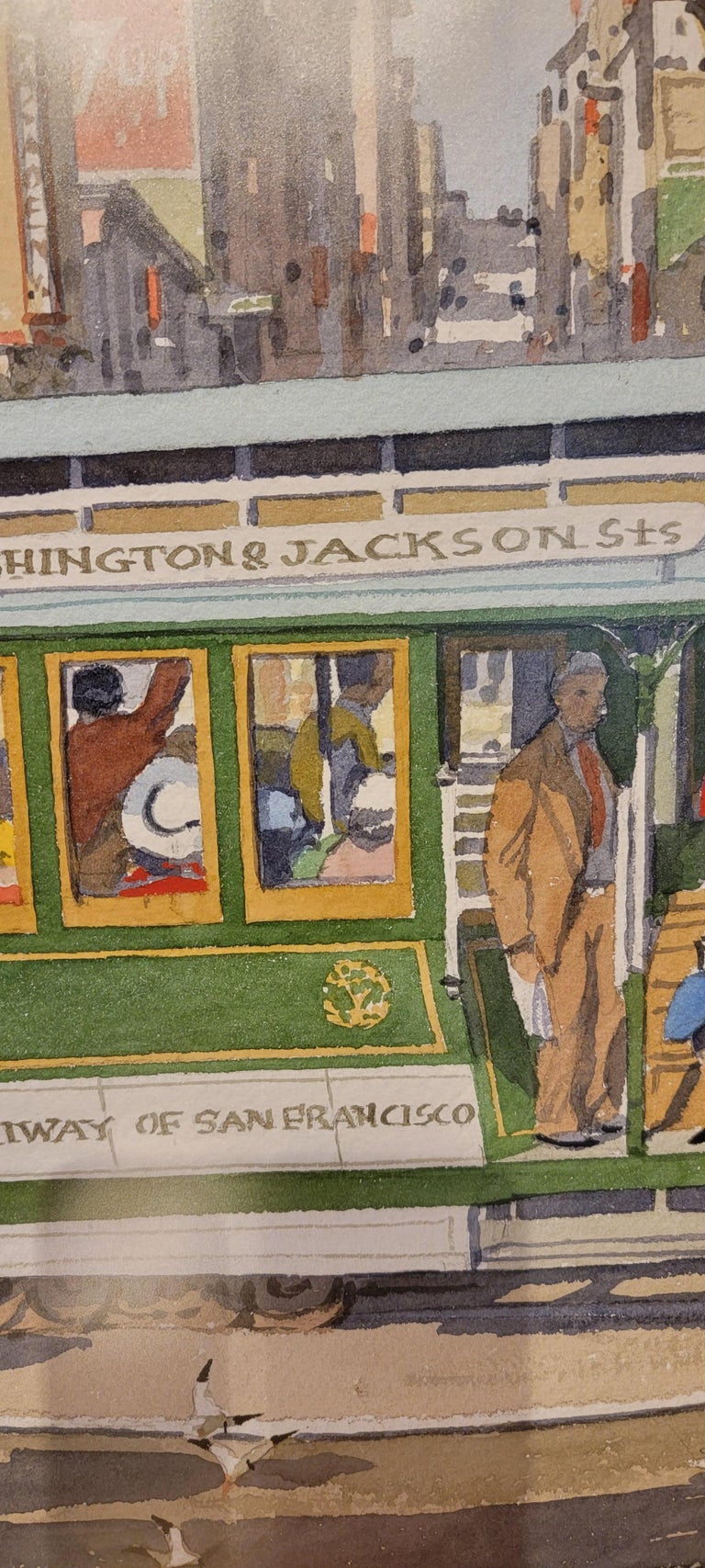 James March Phillips Watercolor of San Francisco Street Scene For Sale ...