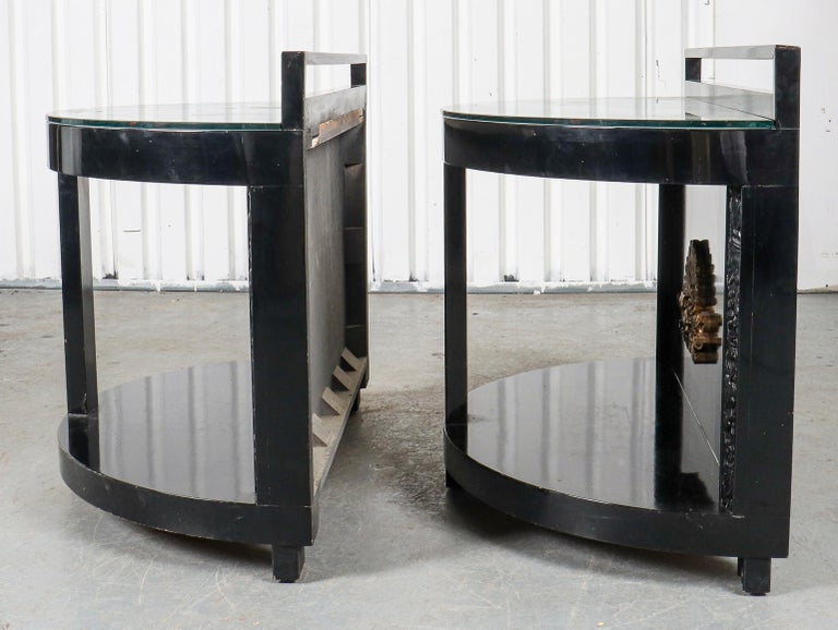 James Mont Asian Manner Ebonized Console Tables For Sale at 1stDibs