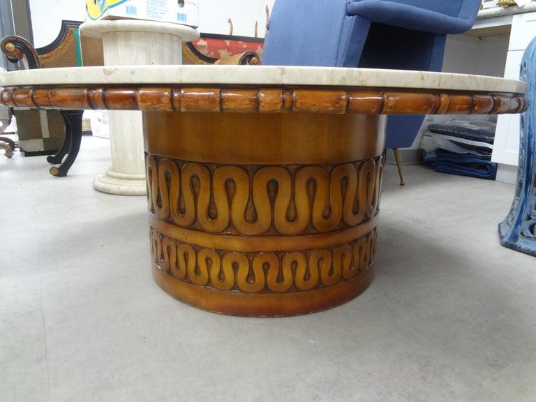 James Mont Attributed Cocktail Table with Italian Marble Top For Sale ...