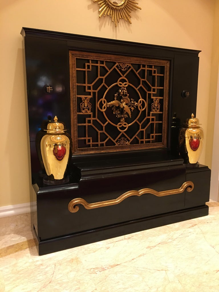 James Mont Designs Asian Giltwood Panel For Sale at 1stDibs