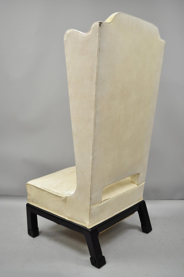 James Mont Oversized Leather Oriental High Back Chair For Sale at ...