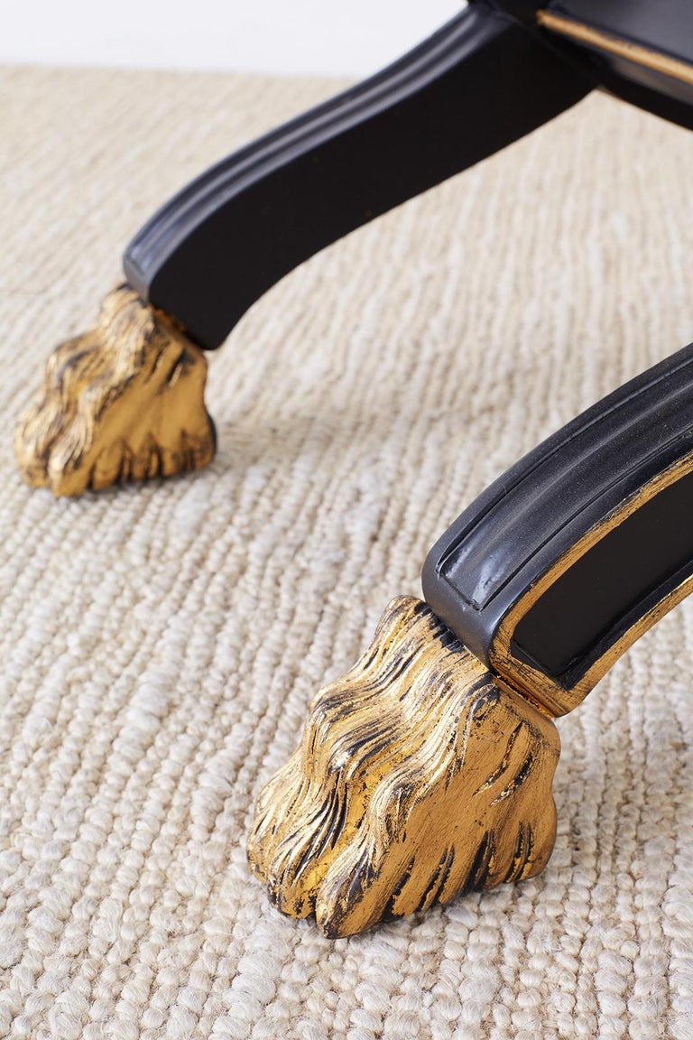 James Mont Style Hollywood Regency Curule Ottoman Benches at 1stDibs