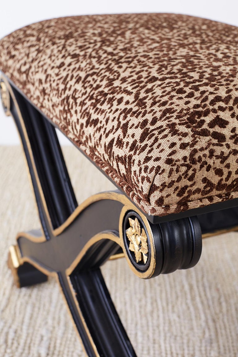 James Mont Style Hollywood Regency Curule Ottoman Benches at 1stDibs