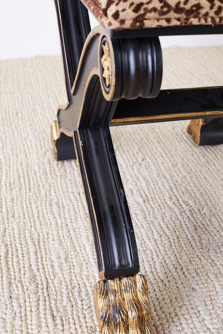 James Mont Style Hollywood Regency Curule Ottoman Benches at 1stDibs