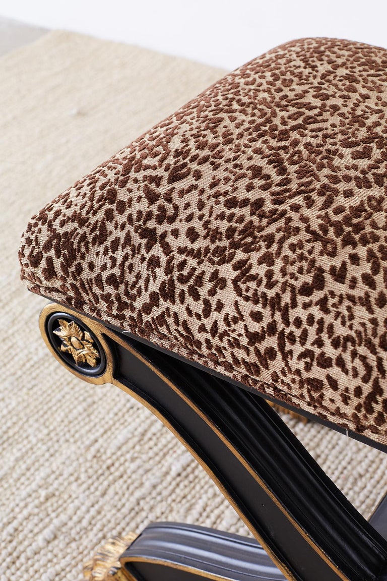 James Mont Style Hollywood Regency Curule Ottoman Benches at 1stDibs