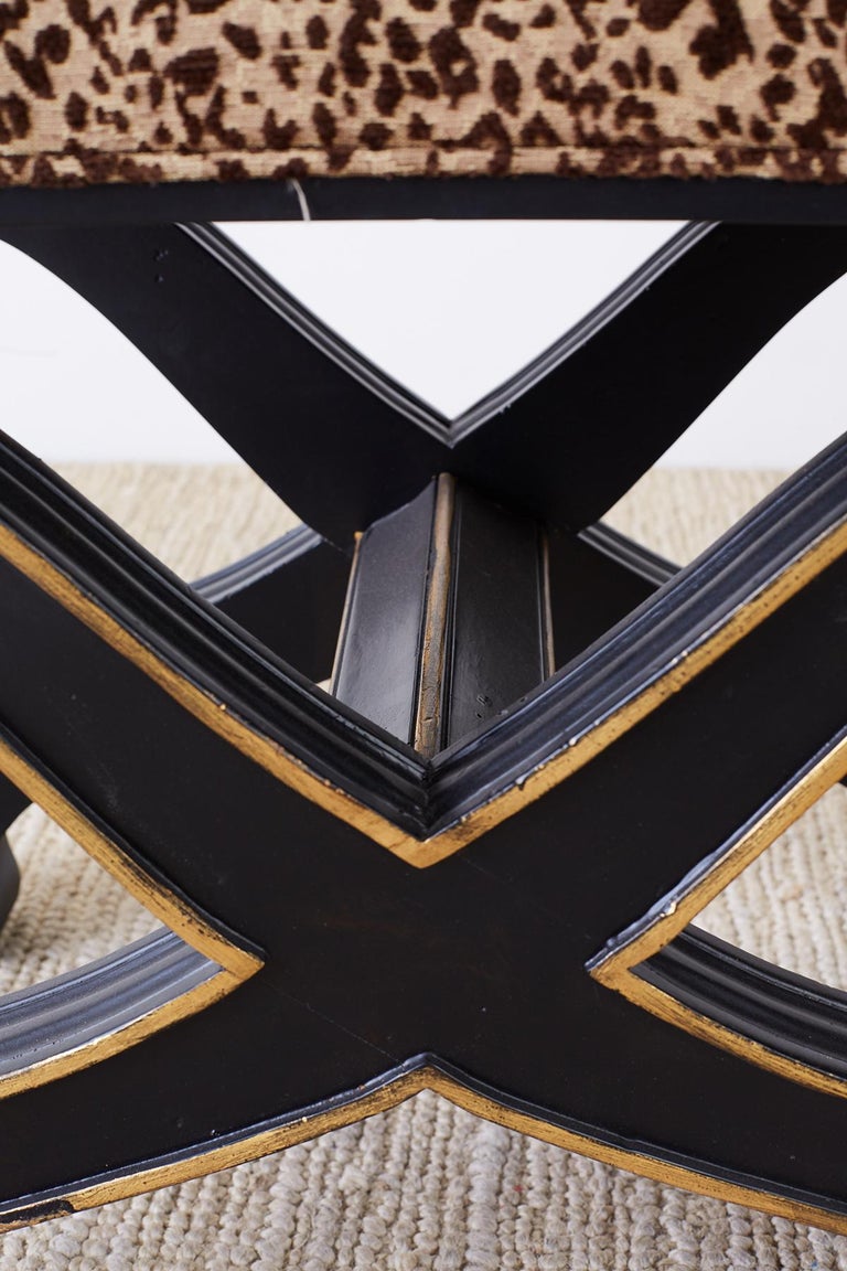 James Mont Style Hollywood Regency Curule Ottoman Benches at 1stDibs