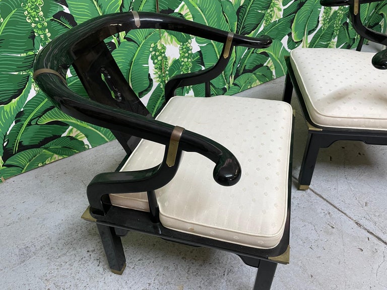 James Mont Style Horseshoe Chairs by Century, a Pair at 1stDibs