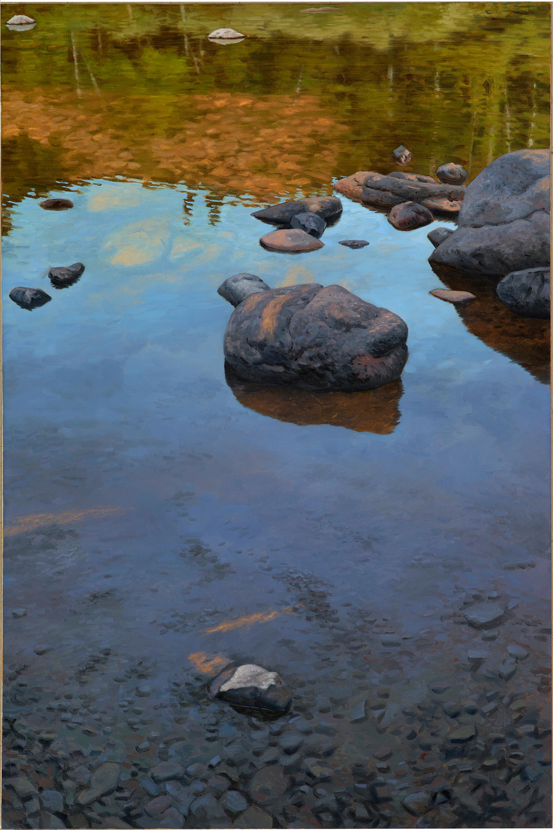 James Mullen - "Surface Tension #2," painting of close up view of tidal ...
