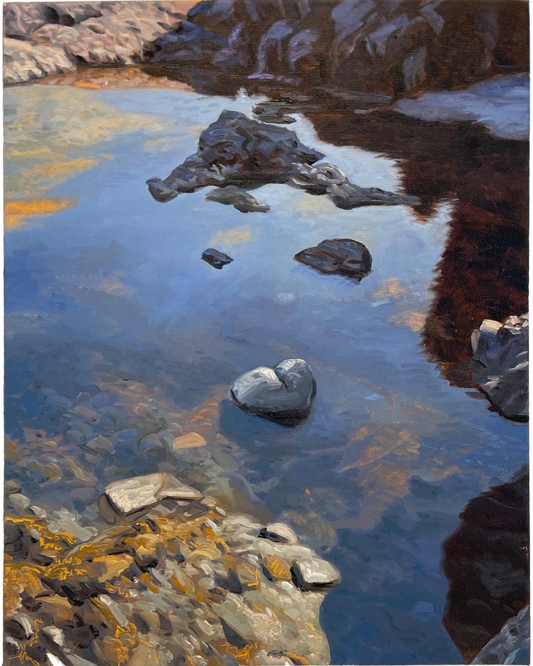 James Mullen - "Surface Tension #2," painting of close up view of tidal ...