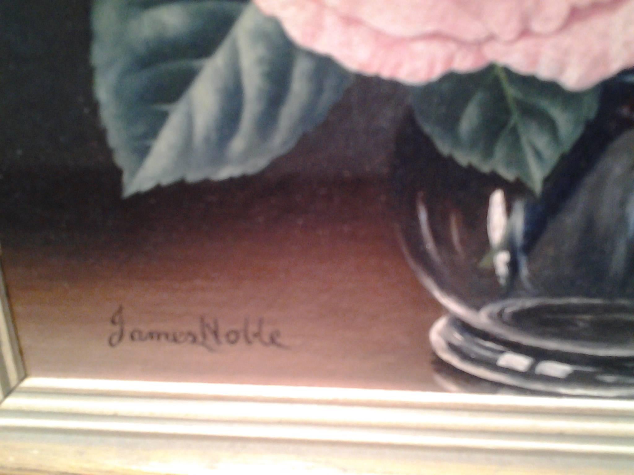 James Noble - Pink Roses with dew For Sale at 1stDibs | james noble ...