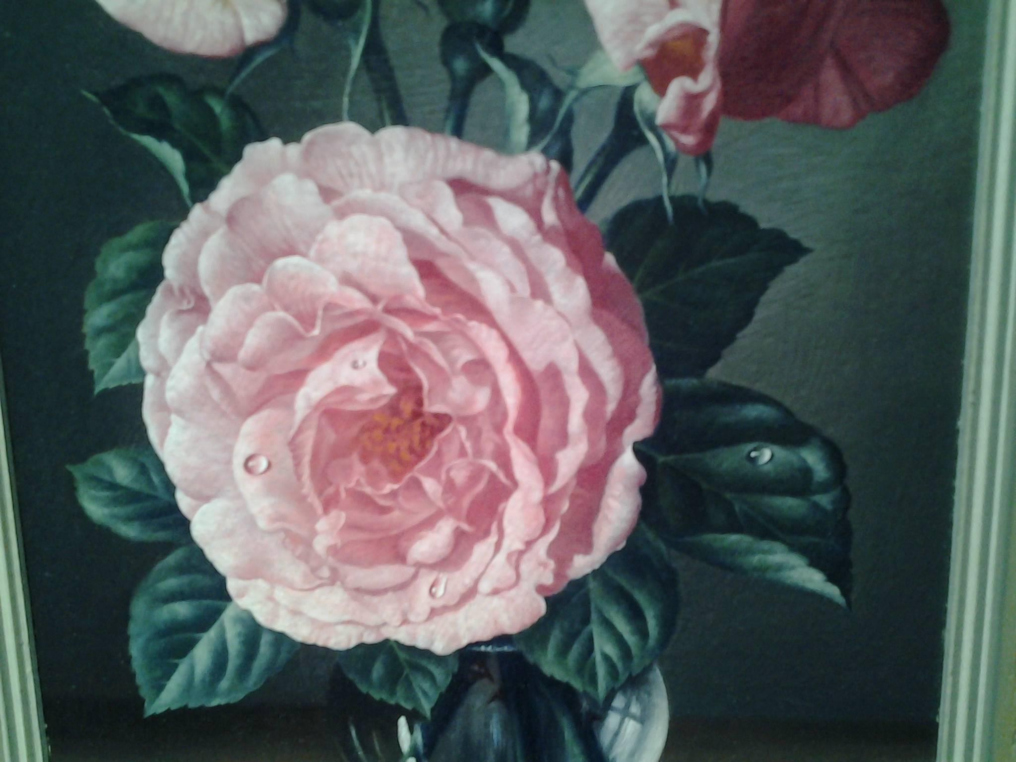 James Noble - Pink Roses with dew For Sale at 1stDibs | james noble ...