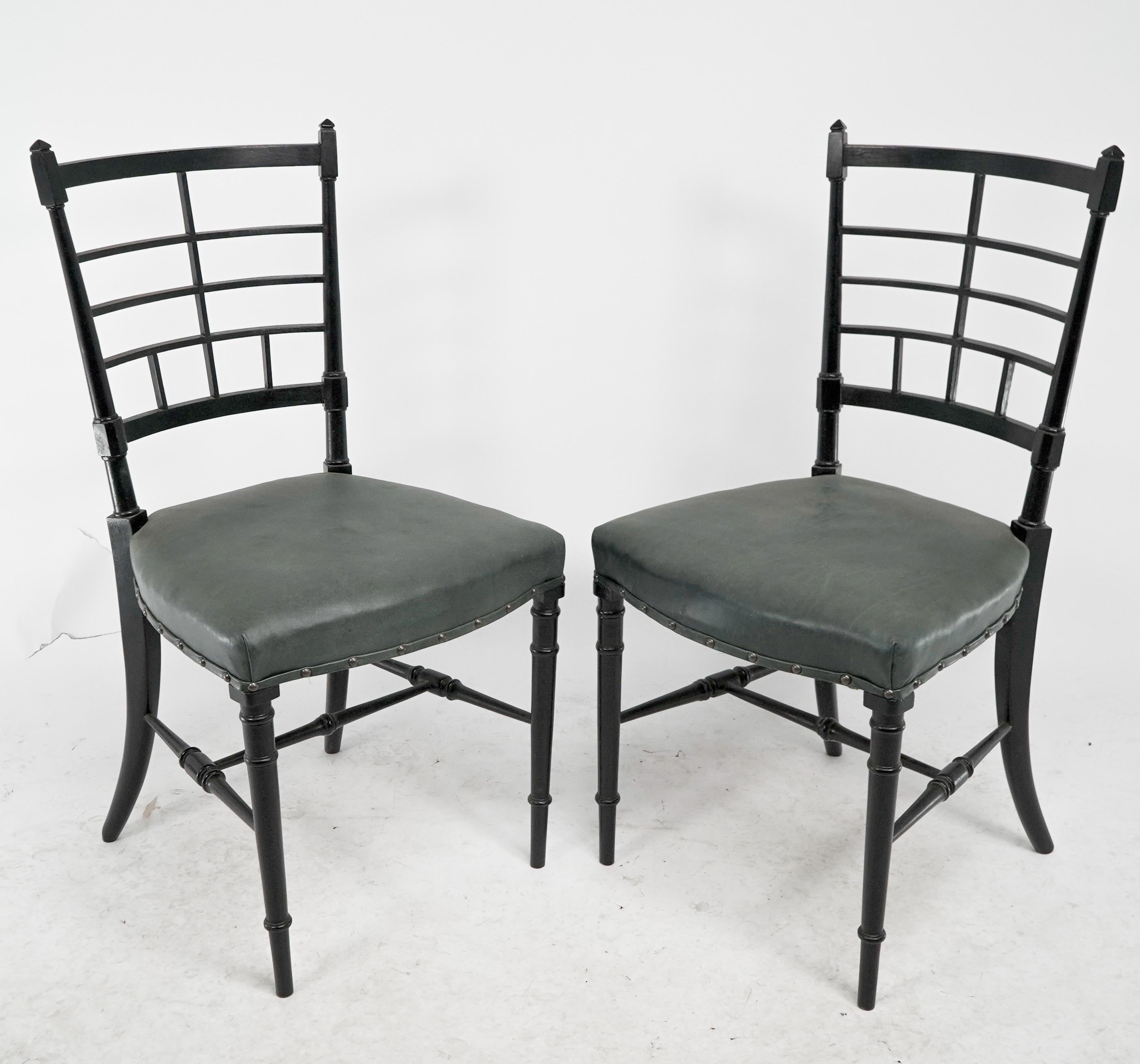 James Plucknett A pair of Anglo-Japanese ebonized side chairs For Sale ...