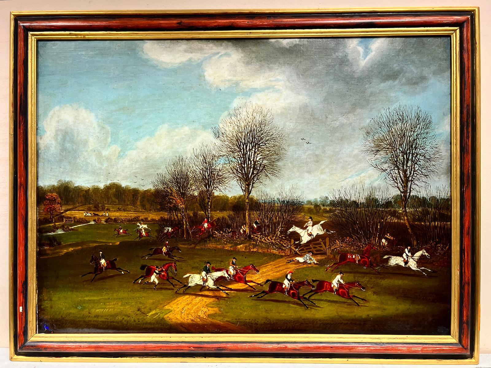Large Classic English Steeplechase Horse Racing Picture Country House Interiors at 1stDibs