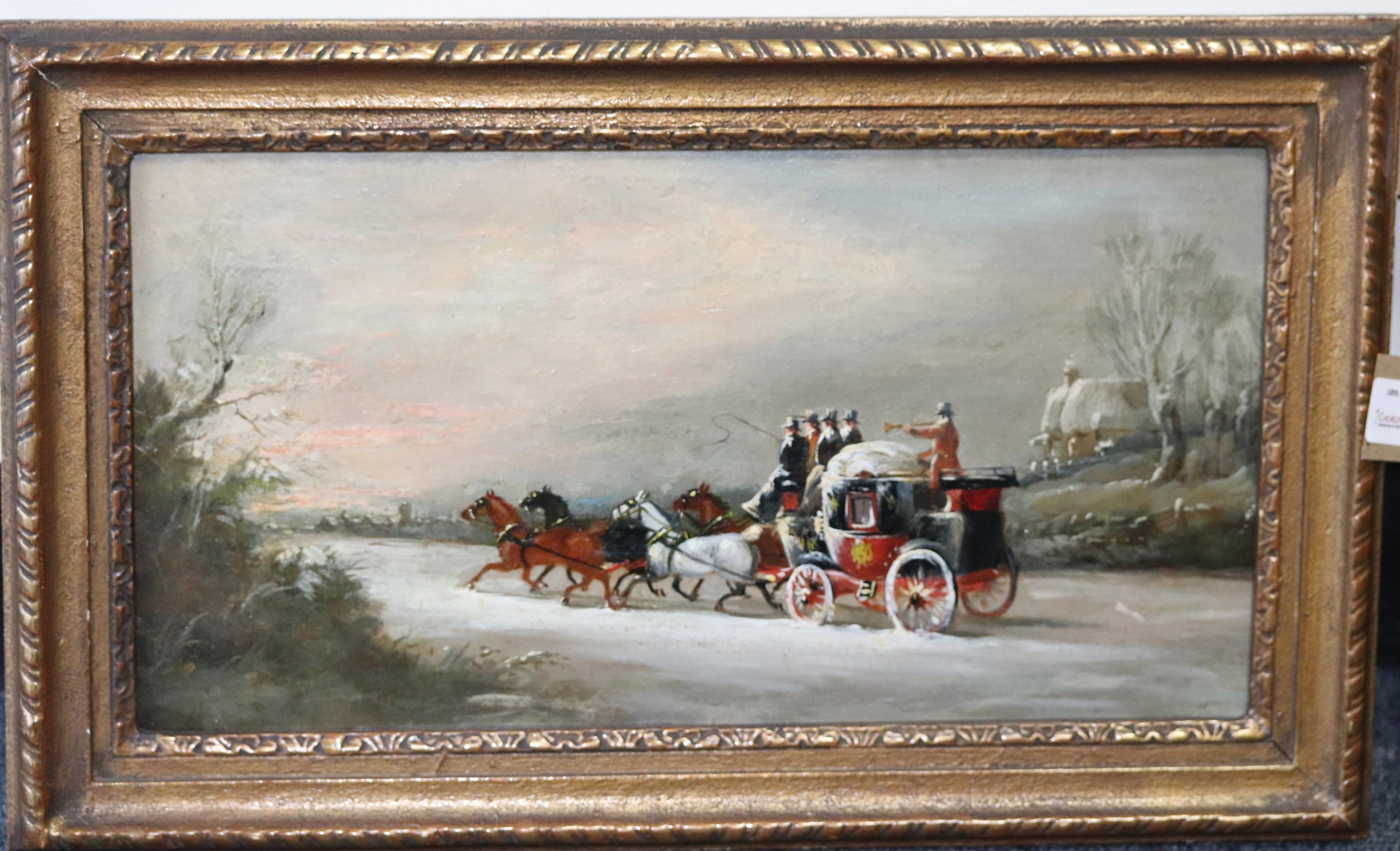 James Pollard - Victorian Pair of Oil Paintings on Panel - Coaching ...
