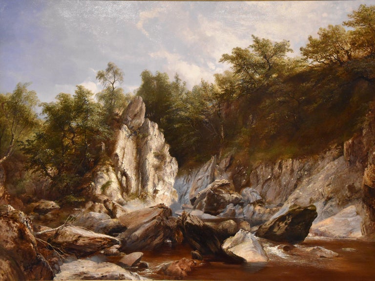 James Poole - Oil Painting by James Poole "A River in North Wales" For ...