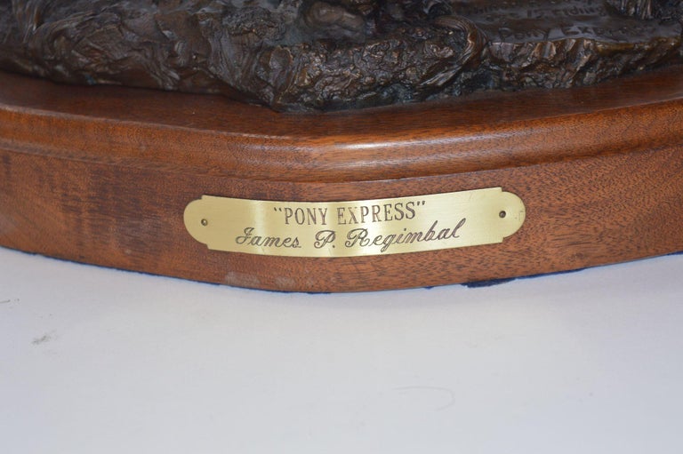 James Regimbal Bronze "Pony Express" Sculpture For Sale at 1stDibs