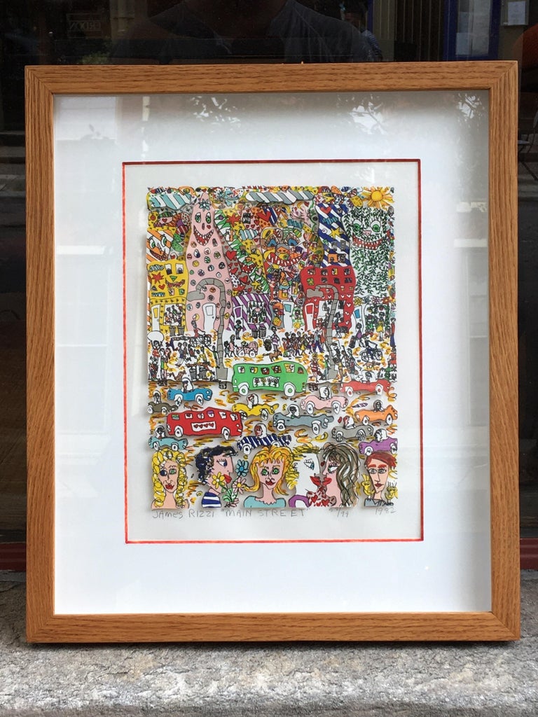 James Rizzi Main Street 1982 3-D Lithograph 58/99 at 1stDibs