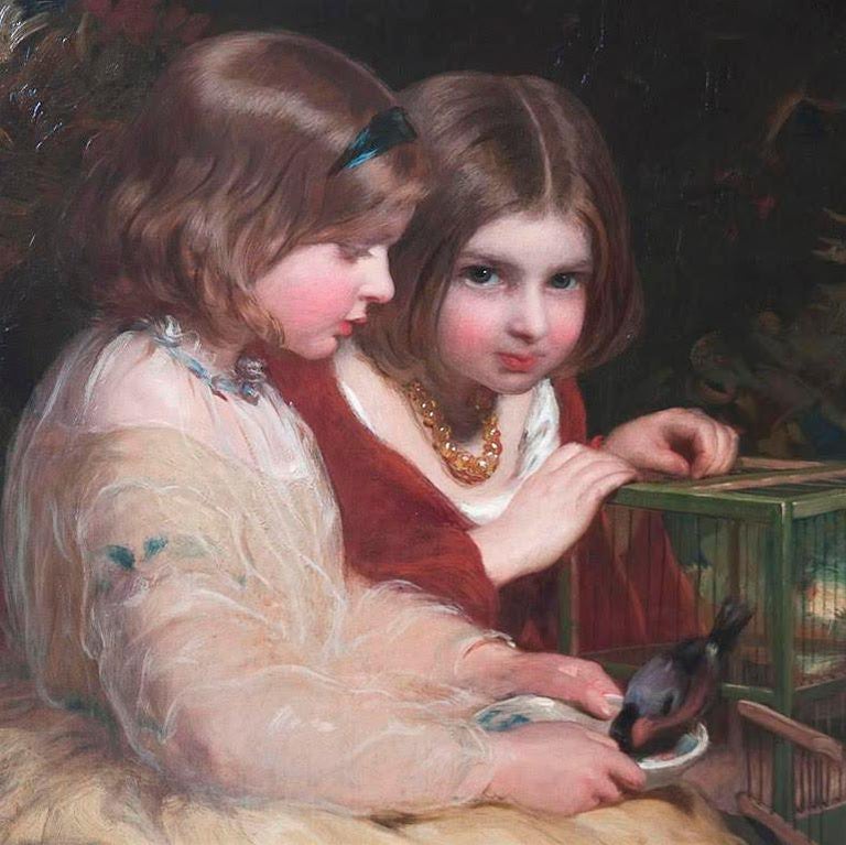 James Sant - The Pet Bullfinch, A Portrait of Two Children by James ...