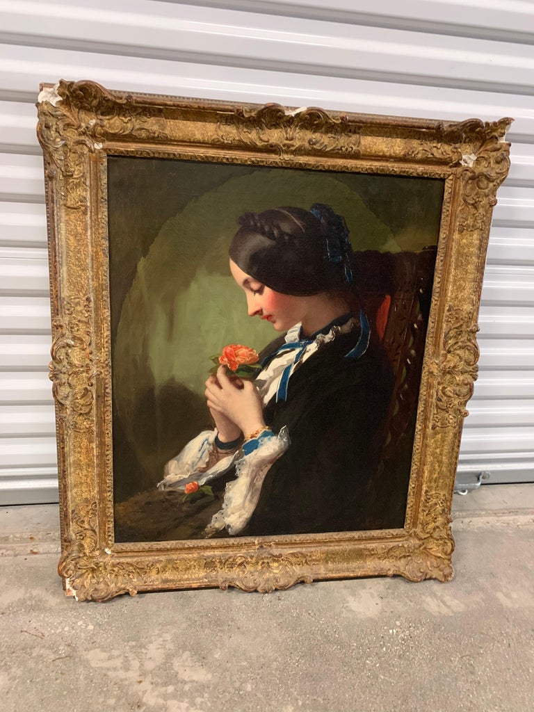 James Sant - Victorian Oil Painting , Woman with a Rose, James Sant For ...