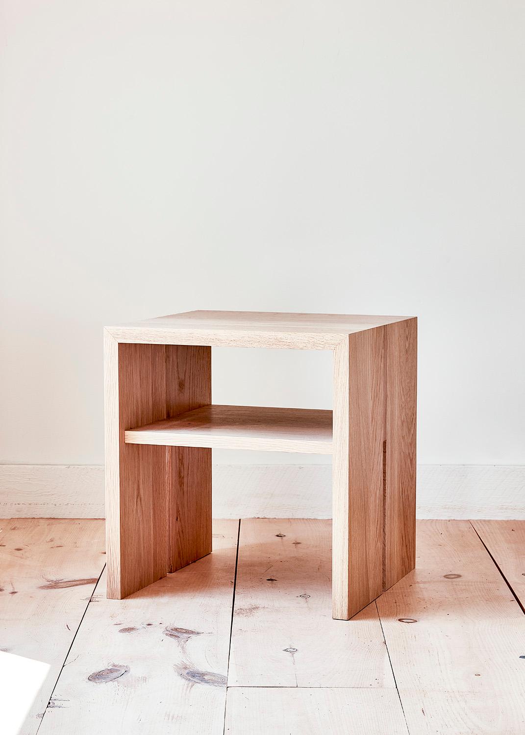 James Side Table, Solid oak and walnut by Lynnea Jean, In-stock For ...